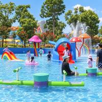 China Interactive Seesaw Water Play Equipment Features Galvanized Steel For Water Slide Playground for sale