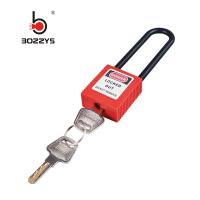 China Industrial Safety Most Popular Plastic Long Nylon Shackle Safety Padlock for sale