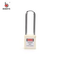 China BOSHI High Quality Nylon PA Body 76Mm Long Steel Shackle Safety Padlock for sale