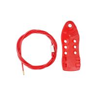 China Insulated Universal Steel Cable Lockout , Fish Type Storage Cabinet Cable Lock for sale