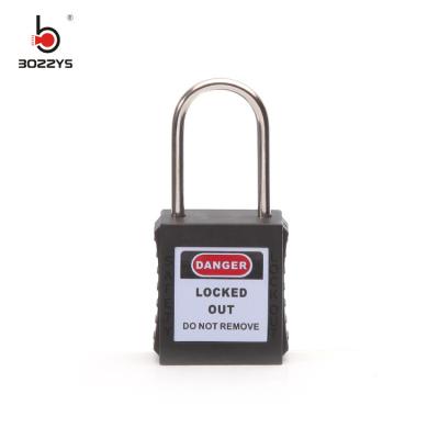 China BOSHI CE Certification Nylon PA Body Steel Shackle 38Mm Safety Padlock for sale
