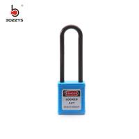 China BOSHI Brand Insulation 76mm Plastic Long Shackle Safety Padlock for sale