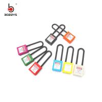 China BOSHI Brand Insulation 76mm Plastic Long Shackle Safety Padlock for sale