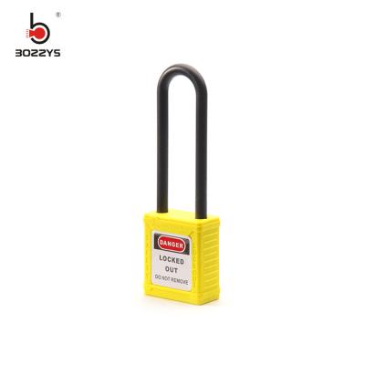 China BOSHI High Quality Nylon PA 76mm Long Shackle Safety Padlocks for sale