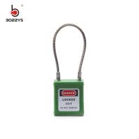China BOSHI Cheap Price Nylon PA Body Stainless Steel Wire Safety Padlocks for sale