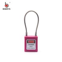 China BOSHI Cheap Price Nylon PA Body Stainless Steel Wire Safety Padlocks for sale