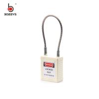 China BOSHI Cheap Price Nylon PA Body Stainless Steel Wire Safety Padlocks for sale
