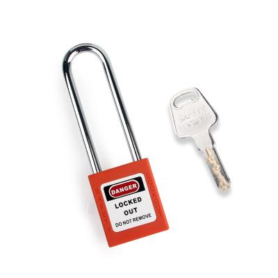 China 76MM Steel Long Shackle Plastic lockout Keyed Alike Industrial Safety Padlocks for sale