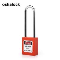 China 76MM Steel Long Shackle Plastic lockout Keyed Alike Industrial Safety Padlocks for sale