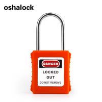 China 4MM stainless steel shackle safety tagout lockout padlock with master key Customizable labels and laser coding for sale