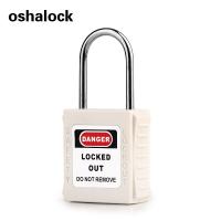 China 4MM stainless steel shackle industry safety lockout tagout White padlock with master key for sale