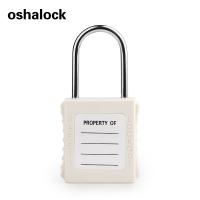 China 4MM stainless steel shackle industry safety lockout tagout White padlock with master key for sale