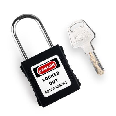 China 4MM stainless steel shackle industry safety lockout padlock with master key for sale