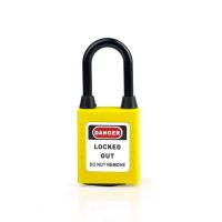 China plastic shackle dust-proof nylon body safety padlock for sale
