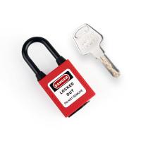China 38 mm plastic shackle nylon lockout safety padlock for sale