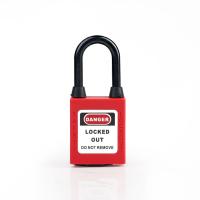 China 38 mm plastic shackle nylon lockout safety padlock for sale