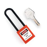 China 76mm Long Plastic Shackle red safety padlock for sale