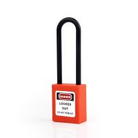 China 76mm Long Plastic Shackle red safety padlock for sale