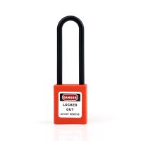 China 76mm Long Plastic Shackle red safety padlock for sale