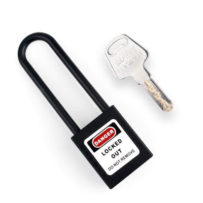 China oshalock Industrial Equipment 76mm Plastic Shackle keyed alike Safety Lockout Padlock for sale