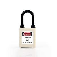 China 38MM white plastic body safety lockout Electrically insulated dust-proof security padlock with keyed alike for sale
