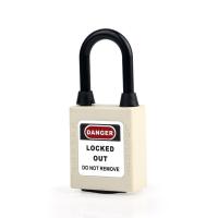 China 38MM white plastic body safety lockout Electrically insulated dust-proof security padlock with keyed alike for sale