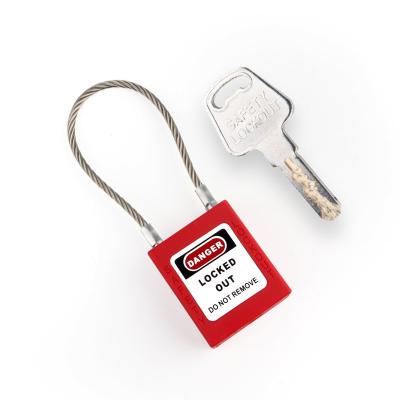 China Custom Logo Stainless Steel Cable Wire keyed alike Safety Padlock for Industrial equipment lockout for sale