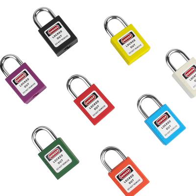 China 20mm Steel Ultra Short Beam Shackle Industrial equipment lockout Safety Pad locks With Master Key for sale