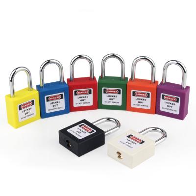 China Non-conductive electrical equipment lockout tagout Aluminum shackle Mini Nylon safety padlock with master key for sale
