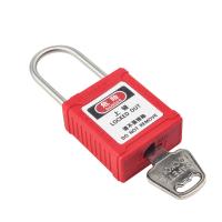 China Self-elastic 4mm stainless steel beam safety padlock with master key for mechanical lockout-tagout for sale