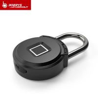 China Black Keyless USB Rechargeable Door Lock Fingerprint Smart Padlock Quick Unlock Zinc alloy Metal Self Developing Chip for sale