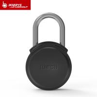 China Black Keyless USB Rechargeable Door Lock NFC Smart Padlock Quick Unlock Zinc alloy Metal Self Developing Chip for sale