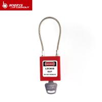 China 97.2G Safety Lockout Padlocks Red Color With Stainless Steel Wire Shackle for sale