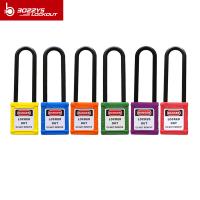 China 2018 BOSHI Most Popular Plastic long nylon shackle safety padlock for industrial safety for sale