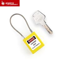 China STAINLESS STEEL WIRE SAFETY PADLOCK BD-G41 any colors available, usually red and yellow for sale