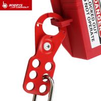 China BOSHI China Supplier 6 Padlocks Steel Material Red Lockout Tagout Hasp for sale