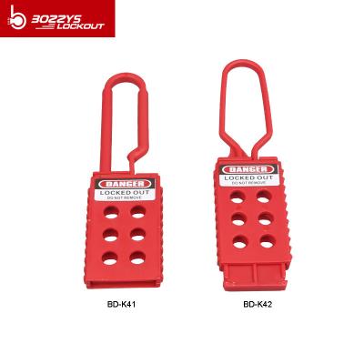 China 6 Padlocks Insulated Modified PP Lock Out Hasp Red Color for sale