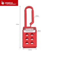 China 6 Padlocks Insulated Modified PP Lock Out Hasp Red Color for sale