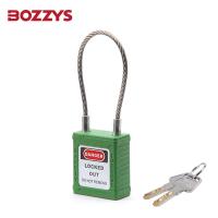 China Humanized Nylon Safety Lockout Padlocks Steel Wire Shackle Padlock for sale