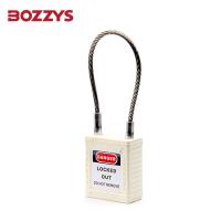 China 76mm Shackle SS Cable Safety Lockout Padlocks 180mm Length for sale