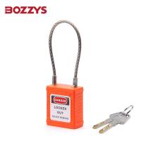 China 76mm Shackle SS Cable Safety Lockout Padlocks 180mm Length for sale