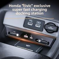 China Quick-Charge 12V/24V Dock for Honda Civic/Direct Hatch Car Charger Cigarette Lighter Conversion USB-A/USB-C Expansion 2022-2026 for sale