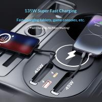 China Compatible Audi A3/A5 Center Console Expansion Dock In-car Wireless Charger Retractable Cable Fast Charging Type-C/ for sale