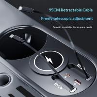 China Compatible Audi A3/A5 Center Console Expansion Dock In-car Wireless Charger Retractable Cable Fast Charging Type-C/ for sale
