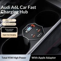 China Compatible Audi A6/A7/RS7/RS6/S6; In-car Docking Station TYPE-C Ports 12V/24V Cigarette Lighter Adapter Fast-charging Device for sale