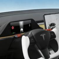 China 8.9 Inch Wireless CarPlay Adapter with Leather LCD Head-Up Display  Compatible for Tesla Model Y/3, Ideal for Car Modification for sale