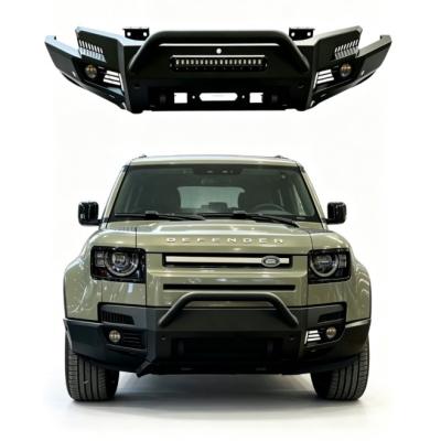 China Offroad Front Bumper With LED Lights for Land Rover Defender 90 110 130 4x4 Off Road Competition Front Guard Bumper for sale