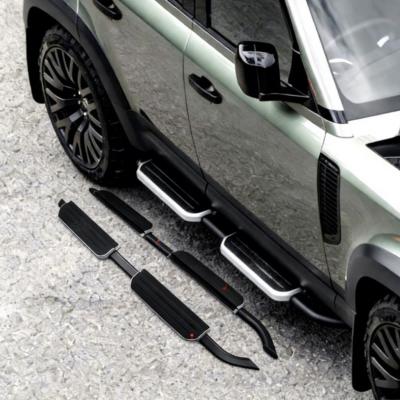 China Aluminum Fixed Side Steps for Land Rover Defender 110/90/130 Exterior Running Board Replacement & Off-Road Modification Parts for sale