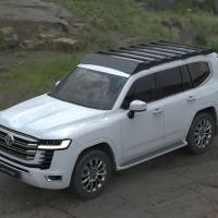 China Roof Rack Platform for Toyota Land Cruiser LC300, Heavy Duty Aluminum Roof Cargo Carrier Luggage Basket for sale