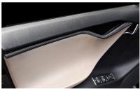 China Carbon Fiber Trim Covers For Tesla Model S 2014-2021 Center Console Door Rear Air Vent Outlet for sale